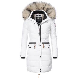 Steppmantel Navahoo "Paula", Damen, Gr. L (40), wei&szlig;, Oberstoff: 100% Polyester. Futter: 100% Polyester. Wattierung: 100% Polyester. &Auml;rmelfutter: 100% Polyester. Kunstpelz: 90% Polyacryl, 10% Polyester, figurbetont ca. Mitte Oberschenkel, hoch geschlossener Ausschnitt, &Auml;rmel ohne &Auml;rmelschlitz Rippstrickb&uuml;ndchen, M&auml;ntel Steppmantel, stylischer Winter Parka m. edlem Fellimitat