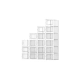 M&ouml;bel Kraft Schuhbox 18er-Set wei&szlig; Kunststoff Ma&szlig;e (cm): B: 25,5 H: 19 &raquo; M&ouml;bel Kraft