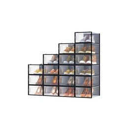 M&ouml;bel Kraft Schuhbox 18er-Set schwarz Kunststoff Ma&szlig;e (cm): B: 23,2 H: 14,3 &raquo; M&ouml;bel Kraft