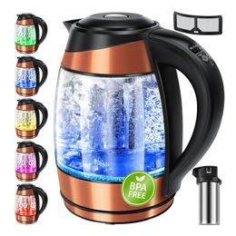 Kesser&reg; 1,8L Edelstahl Wasserkocher 2200W Glaswasserkocher Warmhaltefunktion
