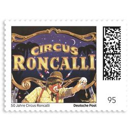 Briefmarken zu 0,95 &euro;, 10er Bogen "50 Jahre Circus-Roncalli -Liebe zur Nostalgie "