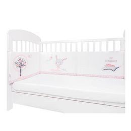 Kikkaboo Babybett Nestchen f&uuml;r Babybett 120 x 60 cm, Bettumrandung 180 x 35 cm pink