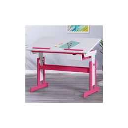 Inter Link Schreibtisch Pijii - Kiefer Massivholz - weiss/pink lackiert
