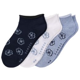 Gina Benotti 3 Paar Damen Sneaker-Socken mit Blumen