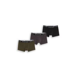 Tom Tailor Herren Boxershorts im 3er-Pack, gr&uuml;n, Uni, Gr. S