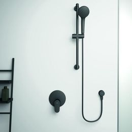 Ideal Standard Idealrain Brausekombination BD142XG 1-Funktion-Handbrause 100mm, Silk Black