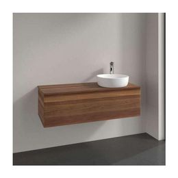 Villeroy & Boch Villeroy und Boch Antao Waschtisch-Unterschrank L34052HM mit Beleuchtung, 1 Auszug, 1200 x 360 x 500 mm, Front ohne Struktur, Warm Walnut / Warm Walnut