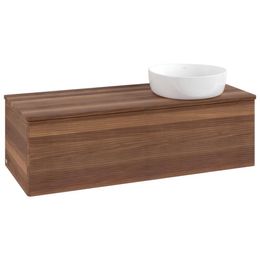 Villeroy & Boch Villeroy und Boch Antao Waschtisch-Unterschrank L34112HM mit Beleuchtung mit Struktur, 120x36x50cm, Waschbeckenplattenfarbe warm walnut, warm walnut