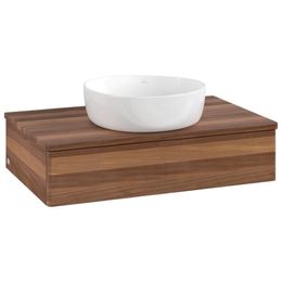 Villeroy & Boch Villeroy und Boch Antao Waschtisch-Unterschrank L08012HM mit Beleuchtung, 80x19x50cm, Waschbeckenplattenfarbe warm walnut, warm walnut