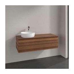Villeroy & Boch Villeroy und Boch Antao Waschtisch-Unterschrank L22012HM mit Beleuchtung, 2 Ausz&uuml;ge, 1200 x 360 x 500 mm, Front ohne Struktur, Warm Walnut / Warm Walnut