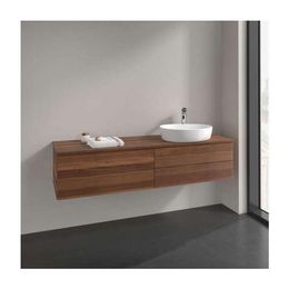 Villeroy & Boch Villeroy und Boch Antao Waschtisch-Unterschrank L27152HM mit Beleuchtung, 4 Ausz&uuml;ge, 1600 x 360 x 500 mm, Front mit Struktur, Warm Walnut / Warm Walnut
