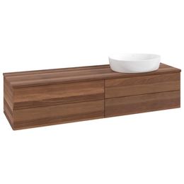 Villeroy & Boch Villeroy und Boch Antao Waschtisch-Unterschrank L27112HM mit Beleuchtung mit Struktur, 160x36x50cm, Waschbeckenplattenfarbe warm walnut, warm walnut