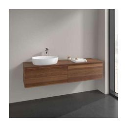 Villeroy & Boch Villeroy und Boch Antao Waschtisch-Unterschrank L37012HM mit Beleuchtung, 2 Ausz&uuml;ge, 1600 x 360 x 500 mm, Front ohne Struktur, Warm Walnut / Warm Walnut