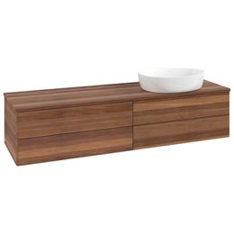 Villeroy & Boch Villeroy und Boch Antao Waschtisch-Unterschrank L27012HM mit Beleuchtung, 160x36x50cm, Waschbeckenplattenfarbe warm walnut, warm walnut