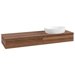 Villeroy & Boch Villeroy und Boch Antao Waschtisch-Unterschrank L16012HM mit Beleuchtung, 160x19x50cm, Waschbeckenplattenfarbe warm walnut, warm walnut