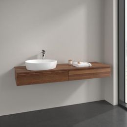 Villeroy & Boch Villeroy und Boch Antao Waschtisch-Unterschrank L15152HM 160x19x50cm, Hahnlochbohrung, Waschbeckenplattenfarbe warm walnut, warm walnut