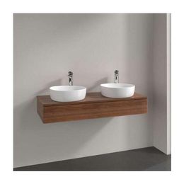 Villeroy & Boch Villeroy und Boch Antao Waschtisch-Unterschrank L13152HM mit Beleuchtung, 1 Auszug, 1200 x 190 x 500 mm, Front mit Struktur, Warm Walnut / Warm Walnut