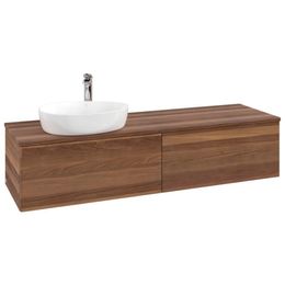 Villeroy & Boch Villeroy und Boch Antao Waschtisch-Unterschrank L37052HM mit Beleuchtung, 160x36x50cm, Hahnlochbohrung, Waschbeckenplattenfarbe warm walnut, warm walnut