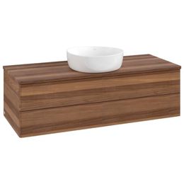 Villeroy & Boch Villeroy und Boch Antao Waschtisch-Unterschrank L21012HM mit Beleuchtung 120x36x50cm, Waschbeckenplattenfarbe warm walnut, warm walnut