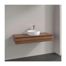 Villeroy & Boch Villeroy und Boch Antao Waschtisch-Unterschrank L10012HM mit Beleuchtung, 1 Auszug, 1200 x 190 x 500 mm, Front ohne Struktur, Warm Walnut / Warm Walnut