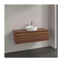 Villeroy & Boch Villeroy und Boch Antao Waschtisch-Unterschrank L32112HM mit Beleuchtung, 1 Auszug, 1200 x 360 x 500 mm, Front mit Struktur, Warm Walnut / Warm Walnut