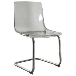 Stylife Schwingstuhl, Chrom, Hellgrau, Metall, Kunststoff, Rundrohr, C-Form, 48x86x50 cm, abwischbar, Esszimmer, St&uuml;hle, Esszimmerst&uuml;hle, Schwingst&uuml;hle