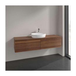 Villeroy & Boch Villeroy und Boch Antao Waschtisch-Unterschrank L36152HM mit Beleuchtung, 2 Ausz&uuml;ge, 1600 x 360 x 500 mm, Front mit Struktur, Warm Walnut / Warm Walnut