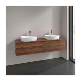 Villeroy & Boch Villeroy und Boch Antao Waschtisch-Unterschrank L28152HM mit Beleuchtung, 4 Ausz&uuml;ge, 1600 x 360 x 500 mm, Front mit Struktur, Warm Walnut / Warm Walnut