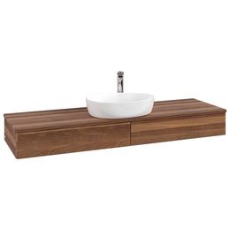 Villeroy & Boch Villeroy und Boch Antao Waschtisch-Unterschrank L14052HM 160x19x50cm, Hahnlochbohrung, Waschbeckenplattenfarbe warm walnut, warm walnut