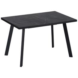 Ti`me Ti'me Esstisch, Grau, Schwarz, Metall, Holzwerkstoff, rechteckig, konisch, 80x76x120-160 cm, ausziehbar, Esszimmer, Tische, Esstische, Esstische ausziehbar