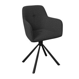 Ambia Garden Gartenstuhl, Schwarz, Dunkelgrau, Metall, Textil, zylindrisch, 58x86x57 cm, wetterbest&auml;ndig, Gartenm&ouml;bel, Gartenst&uuml;hle, Gartenst&uuml;hle