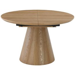 CARRYHOME Esstisch, Eiche, Holz, Holzwerkstoff, Eiche, furniert, oval, konisch, 160x120x120 cm, ausziehbar, Esszimmer, Tische, Esstische, Esstische oval