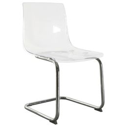Stylife Schwingstuhl, Chrom, Transparent, Metall, Kunststoff, Rundrohr, C-Form, 48x86x50 cm, abwischbar, Esszimmer, St&uuml;hle, Esszimmerst&uuml;hle, Schwingst&uuml;hle