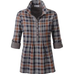 CR&Eacute;ATION L Damen Langarmbluse mit Biesen, kariert cognac-kariert Gr&ouml;&szlig;e 38