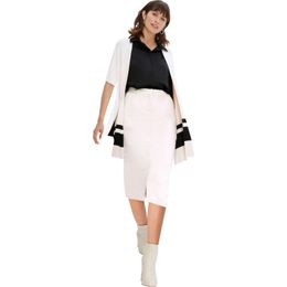 CR&Eacute;ATION L Damen Strickjacke im Oversize-Schnitt champagner-schwarz-gemustert Gr&ouml;&szlig;e 38