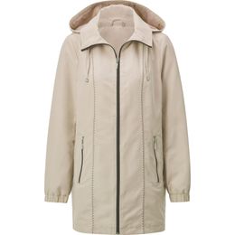 CR&Eacute;ATION L Damen &Uuml;bergangsjacke mit abkn&ouml;pfbarer Kapuze sand Gr&ouml;&szlig;e 42