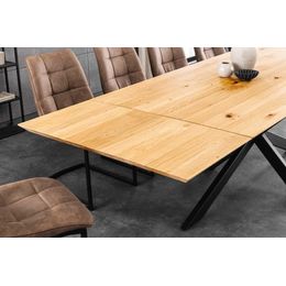 Riess Ambiente 2er Set Ansteckplatten WILD OAK 50cm natur Wildeiche Verl&auml;ngerung Schweizer Kante Riess-Ambiente Esszimmertisch rechteckig X-Gestell