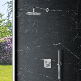 Mariner Duschsystem mit Eden edge Thermostat inkl. Grundk&ouml;rper, Kopfbrause rund und Metall-Brauseset, EDE2902-CS#Set2,