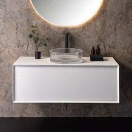 neoro n60 Unterschrank B: 120 cm mit 1 Auszug, n40 groove Waschtisch &Oslash; 40 cm transparent,, BN0757WM+BN0750GT,