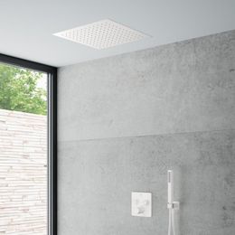 Mariner Duschsystem mit Eden edge Thermostat inkl. Grundk&ouml;rper, Regenpaneel f&uuml;r Deckeneinbau mit 1 Strahlart 440 mm und Metall-Brauseset,