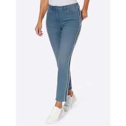 WITT Damen R&ouml;hrenjeans mit Galonstreifen, blue-bleached, Gr&ouml;&szlig;e 38