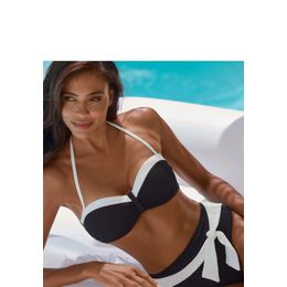 Lascana B&uuml;gel-Bandeau-Bikini-Top, Schwarz, Gr. 42A, Damen, Bandeau-Bikinis, Material: Polyamid, Elasthan