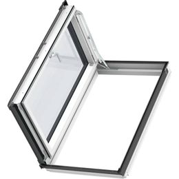 Velux Wohn- und Ausstiegsfenster GXLA FK06 Dachfenster 66x118 cm, klar lackiert, Aluminium,THERMO