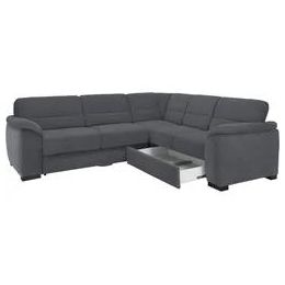 Sit & More Ecksofa SIT & MORE "Montego L-Form, B: 256 cm, gro&szlig;e Stoffauswahl, Komfort Sitzh&ouml;he 46cm", grau (anthrazit), B:255cm H:88cm T:225cm, Luxus-Microfaser (90% Polyester, 10% Polyamid);Struktur (100% Polyester);Luxus-Microfaser ALTARA NUBUCK (100% Polyester), Sofas, Ecksofa, wahlweise mit Schlaffunktion und Schubkasten
