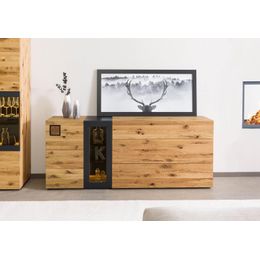 Sideboard Wildeiche 196x43,5x80 natur ge&ouml;lt/lackiert KITZB&Uuml;HEL #125