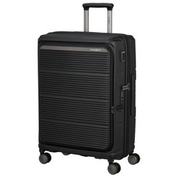 Hartschalen-Trolley Samsonite "PARALUX, verschiedene Gr&ouml;&szlig;en und Farben", Gr. B/H/T: 47cm x 67cm x 30cm 72 l, schwarz, Polypropylen, Koffer, mit arretierbarem und versenkbarem Druckknopf-Trolleysystem