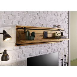 Wandregal Mango 140x25x38 natur lackiert RAILWAY #189
