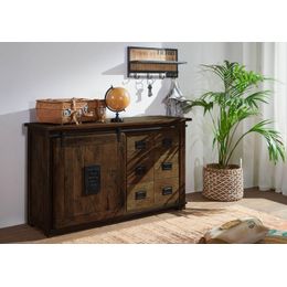 Sideboard Mango 140x45x85 braun lackiert RAILWAY #421