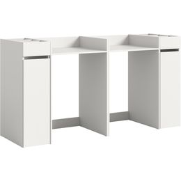 Badm&ouml;bel-Set Welltime "FALAS, 4-teilig, Hauswirtschaftsraum Set, Breite 190 cm", wei&szlig;, B:190cm H:101cm T:60cm, Holzwerkstoff, Kastenm&ouml;bel-Sets, Badm&ouml;bel-Set, Kombination, Set, Bad-Kombi, Bad, Organizer, Rollregal, Umbauschrank