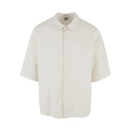 Langarmhemd Urban Classics "Urban Classics Herren Boxy Cotton Linen Shirt", Herren, Gr. M, US-Gr&ouml;&szlig;en, sandwei&szlig;, 55% Leinen, 45% Baumwolle, unifarben, Hemden